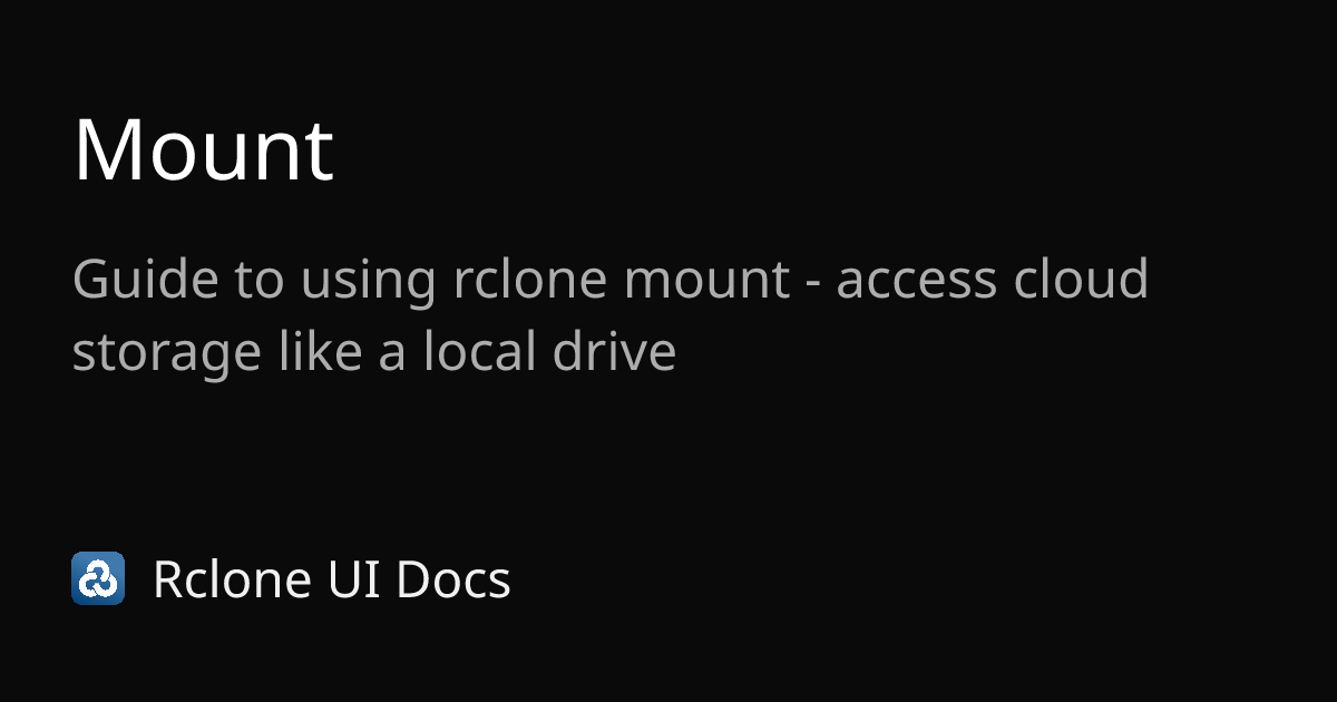 Mount | Rclone CLI
